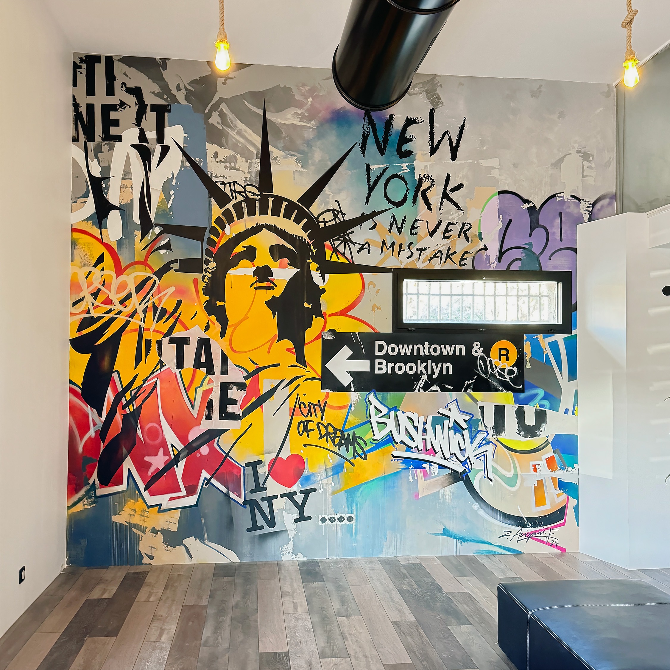 Fresque New York - LOFT style Industriel - Halltimes